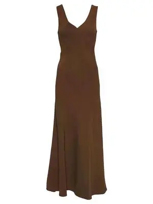 Asceno Bordeaux Slip Dress - Brown