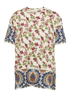 Etro Printed Cotton T-shirt - White