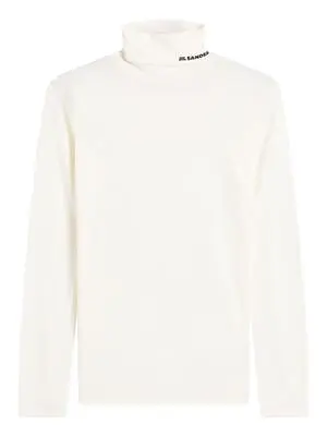 JIL SANDER Long Sleeve High Neck Top - Natural