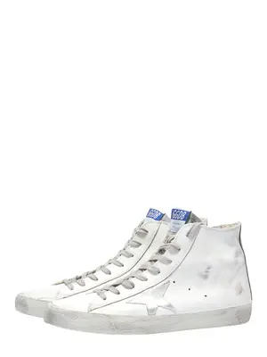 GOLDEN GOOSE Francy Leather High-top Sneakers - White/silver/milk