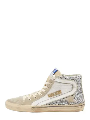 GOLDEN GOOSE Slide Net Sneakers Silver/white/marble