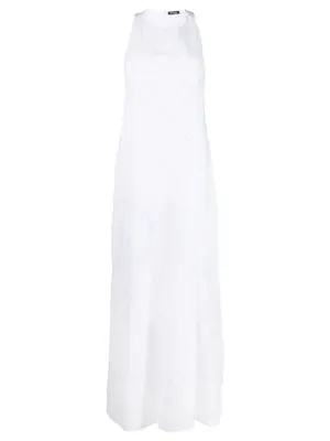 Kiton Perforated-detailed Maxi Dress - White