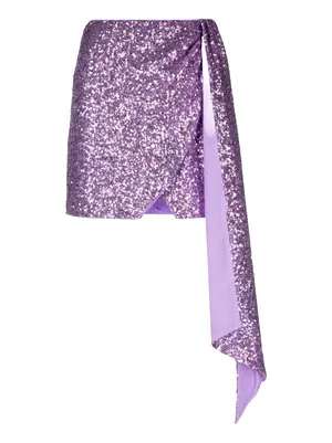 Pinko Sequin-embellished Miniskirt - Purple