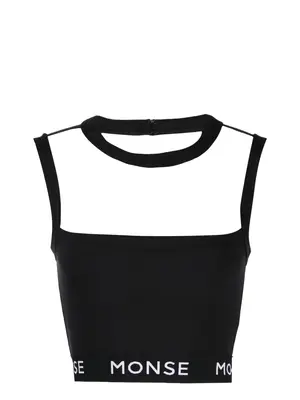 Monse Logo-print Cropped Top - Black