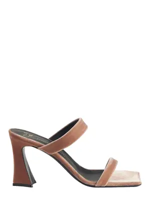 GIUSEPPE ZANOTTI 85mm Flaminia Velvet Sandals - Brown