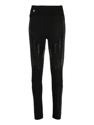 Philipp Plein Rhinestone-embellished High-waisted Leggings - Black
