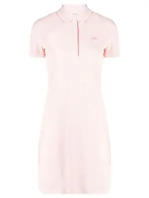 Lacoste Logo-patch Polo Shirt Dress - Pink