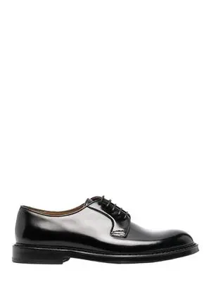 DOUCAL'S Lace-up Leather Oxford Shoes - Black