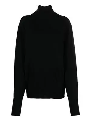JIL SANDER Roll-neck Cashmere Jumper - Black