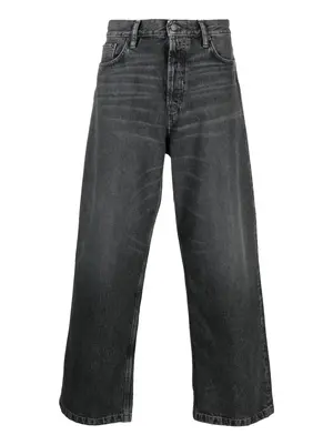 Acne Studios Mid-rise Wide-leg Jeans - Black