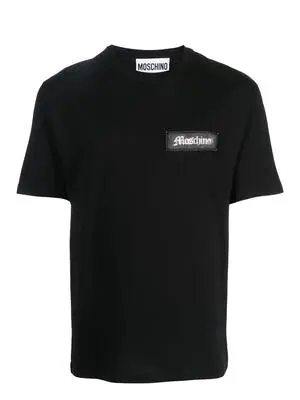 Moschino Logo-patch Organic-cotton T-shirt - Black