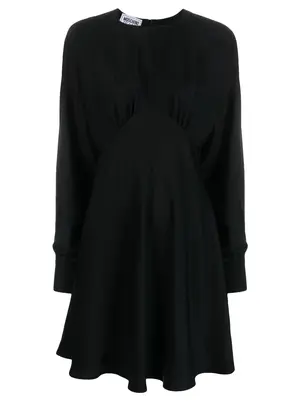 Moschino Satin Poet-sleeve Midi Dress - Black