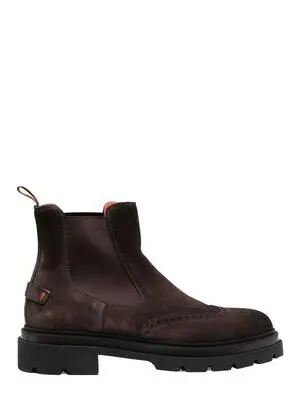 SANTONI Leather Chelsea Boots