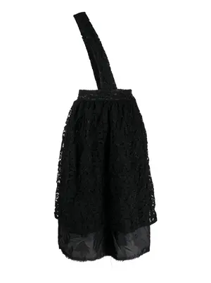 Comme Des Garçons Floral-lace High-waisted Skirt - Black