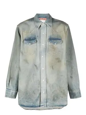 Acne Studios Distressed Denim Overshirt - Blue