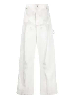 Off-White Body Scan-print Wide-leg Jeans - White