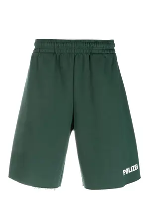 Vetements Polizei Raw-edge Shorts - Green