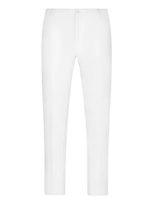 Dolce & Gabbana Logo-embroidered Tailored Trousers - White