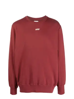AUTRY Logo-embroidered Crew-neck Sweatshirt - Red