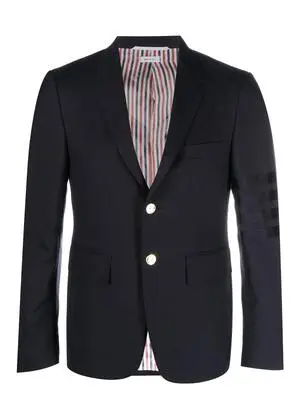 Thom Browne Signature-stripe Single-breasted Blazer - Blue