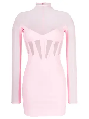 MUGLER Corset Illusion Minidress - Pink