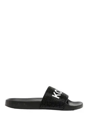 Michael Kors Gilmore Rhinestone-embellished Slides - Black