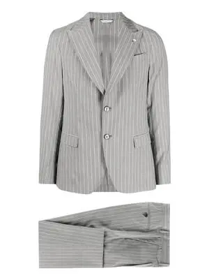 MANUEL RITZ Pinstripe-pattern Single-breasted Suit - Grey