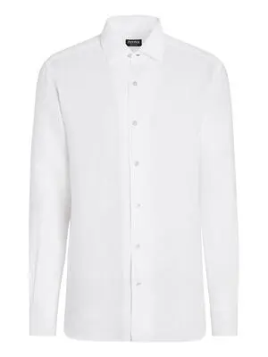 Zegna Long-sleeve Linen Shirt - White