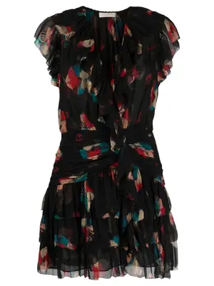 Ulla Johnson Zina Graphic-print Minidress - Black