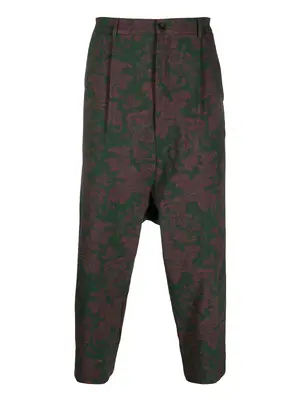 PIERRE-LOUIS MASCIA Floral-print Trousers - Green