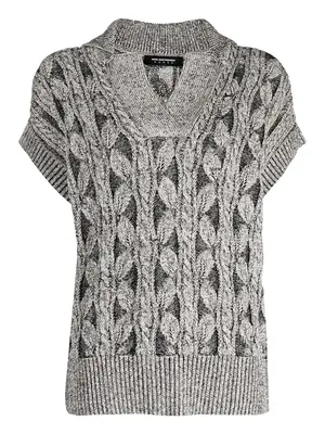 KIKO KOSTADINOV Chunky Knit Top - Silver