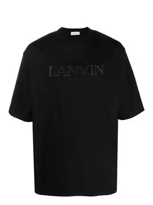 LANVIN Logo-appliqué Cotton T-shirt - Black