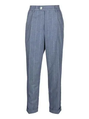 Brunello Cucinelli Pleated Tailored Trousers - Blue
