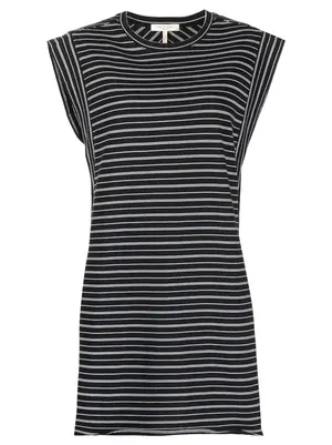 Rag & Bone Stripe-print Organic-cotton Dress - Black