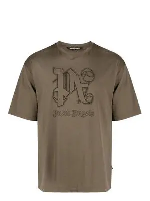Palm Angels Pa Logo-print T-shirt Brown