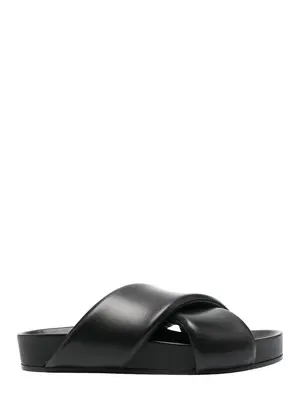 JIL SANDER Crossover-strap Leather Sandals - Black