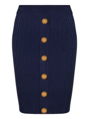 Balmain Cable-knit Pencil Skirt - Blue