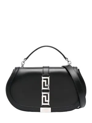 Versace Greca Goddess Leather Shoulder Bag - Black