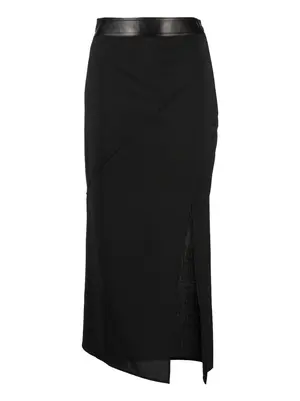 Helmut Lang Panelled Midi Skirt - Black