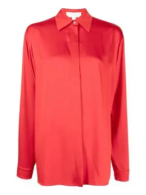 Michael Kors Pointed-collar Long-sleeve Shirt - Red