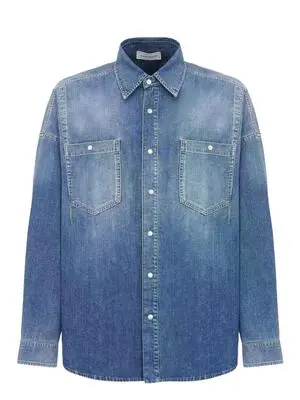 Alexander McQueen Dart-detail Denim Shirt - Blue