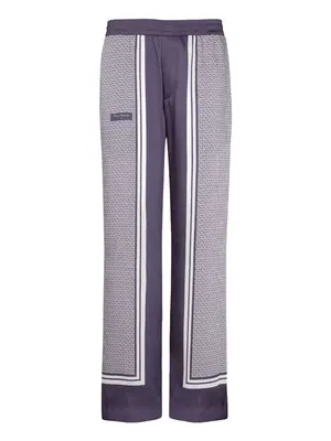 Balmain Vertical-print Straight-leg Trousers - Purple