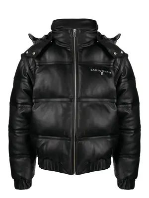 ROMEO HUNTE ROMEO HUNTE Pebbled-Texture Leather Puffer Jacket