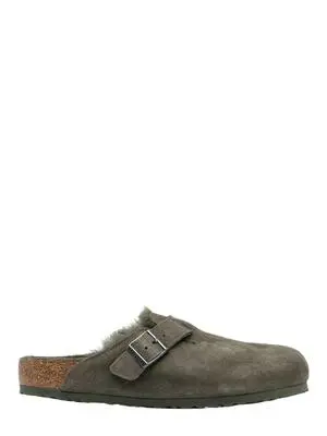 BIRKENSTOCK Birkenstock Boston Suede Shearling Lined Clogs Green