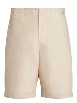 Zegna Elasticated-waist Linen Shorts - Neutrals