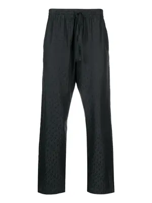OFF-WHITE Logo-Jacquard Silk-Blend Trousers