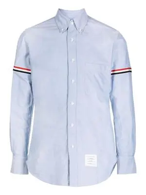 Thom Browne Rwb Stripe Cotton Shirt - Blue