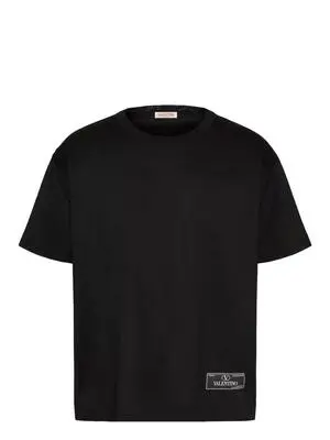 Valentino Garavani Logo-patch Cotton T-shirt - Black