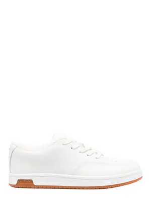 Kenzo Embroidered Logo Leather Sneakers - White
