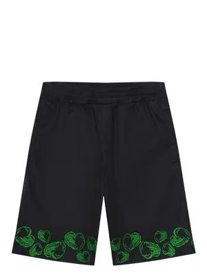 VEERT Heart Embroidered Shorts - Black
